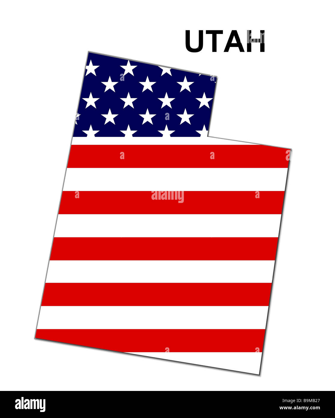 cut-out map of utah Stock Photo - Alamy