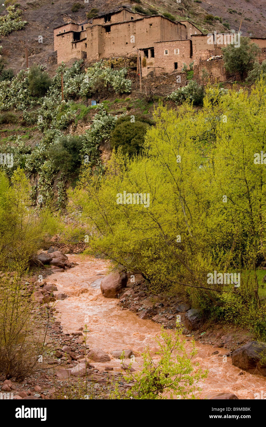 Ourika river in spate after heavy rain showing how much material is ...