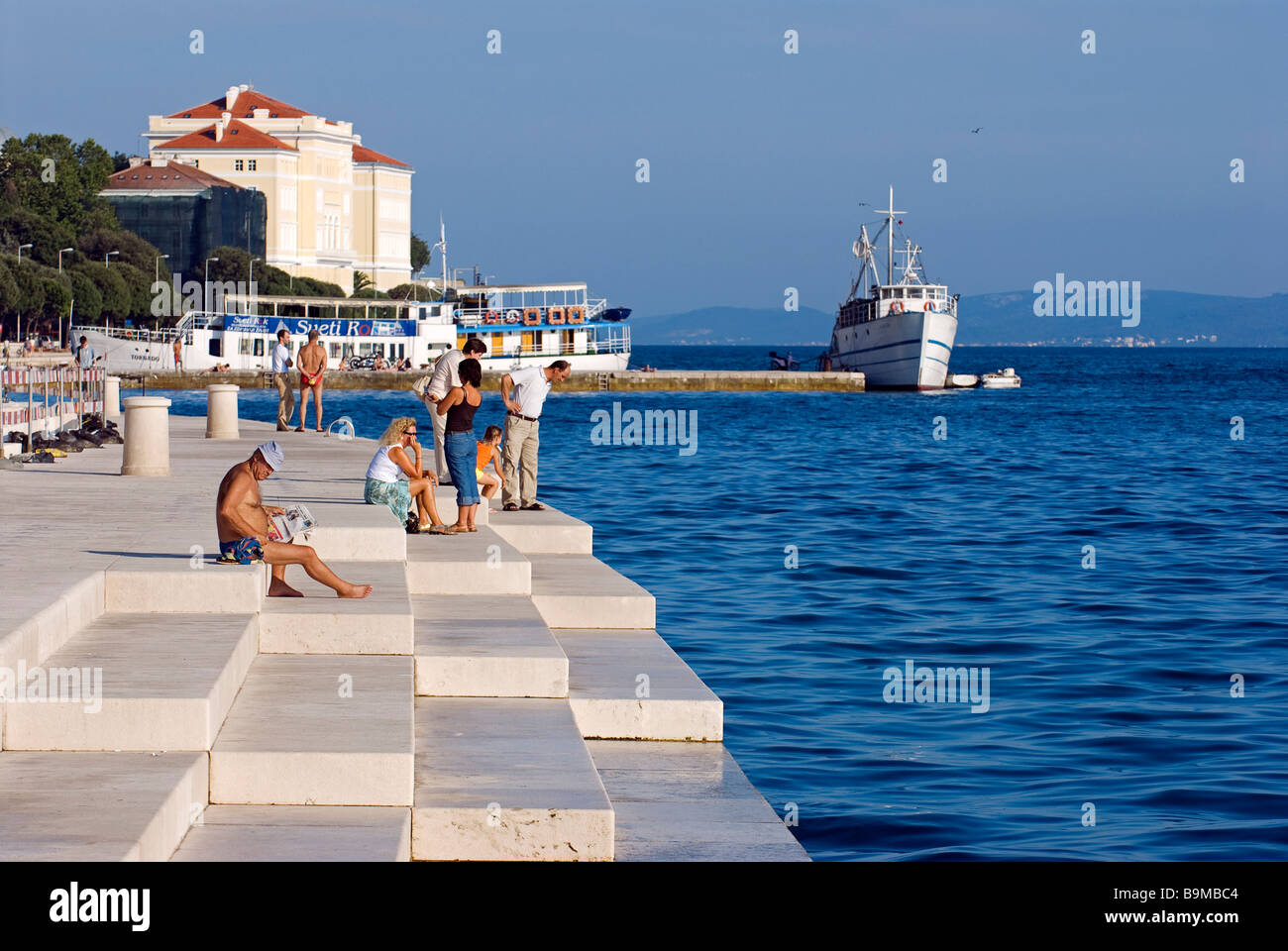 Croatia, Dalmatia, Dalmatian coast, Zadar, Sea organ architectural ...