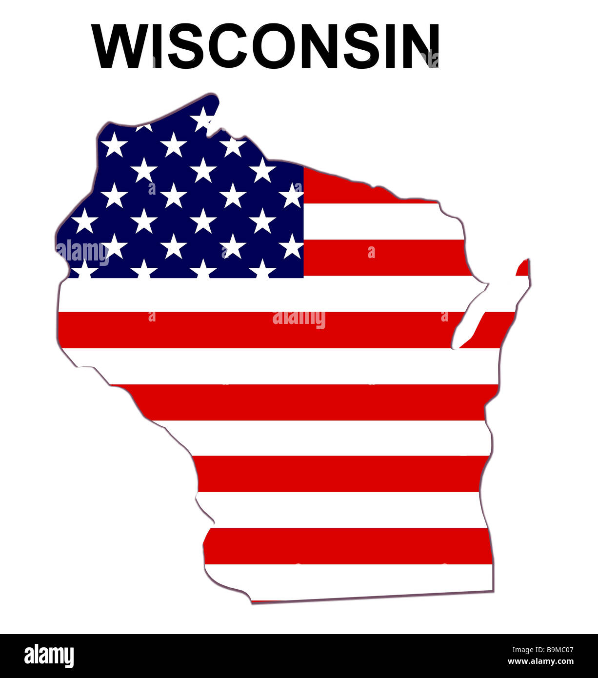 cut-out map of wisconsin Stock Photo - Alamy