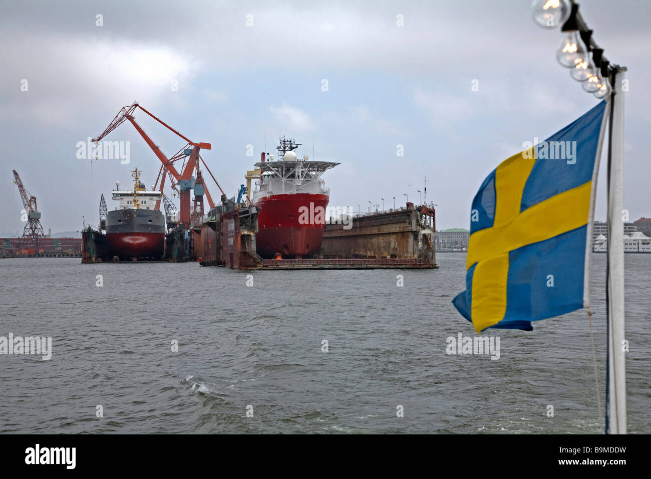 Ships in a harbour, Gothenburg, Sweden Stock Photo - Alamy