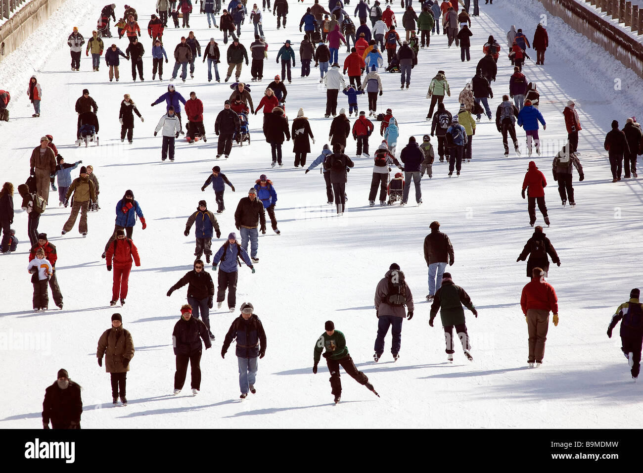 Canada, Ontario province, Ottawa, Bal de Neige Festival, ice skating on ...