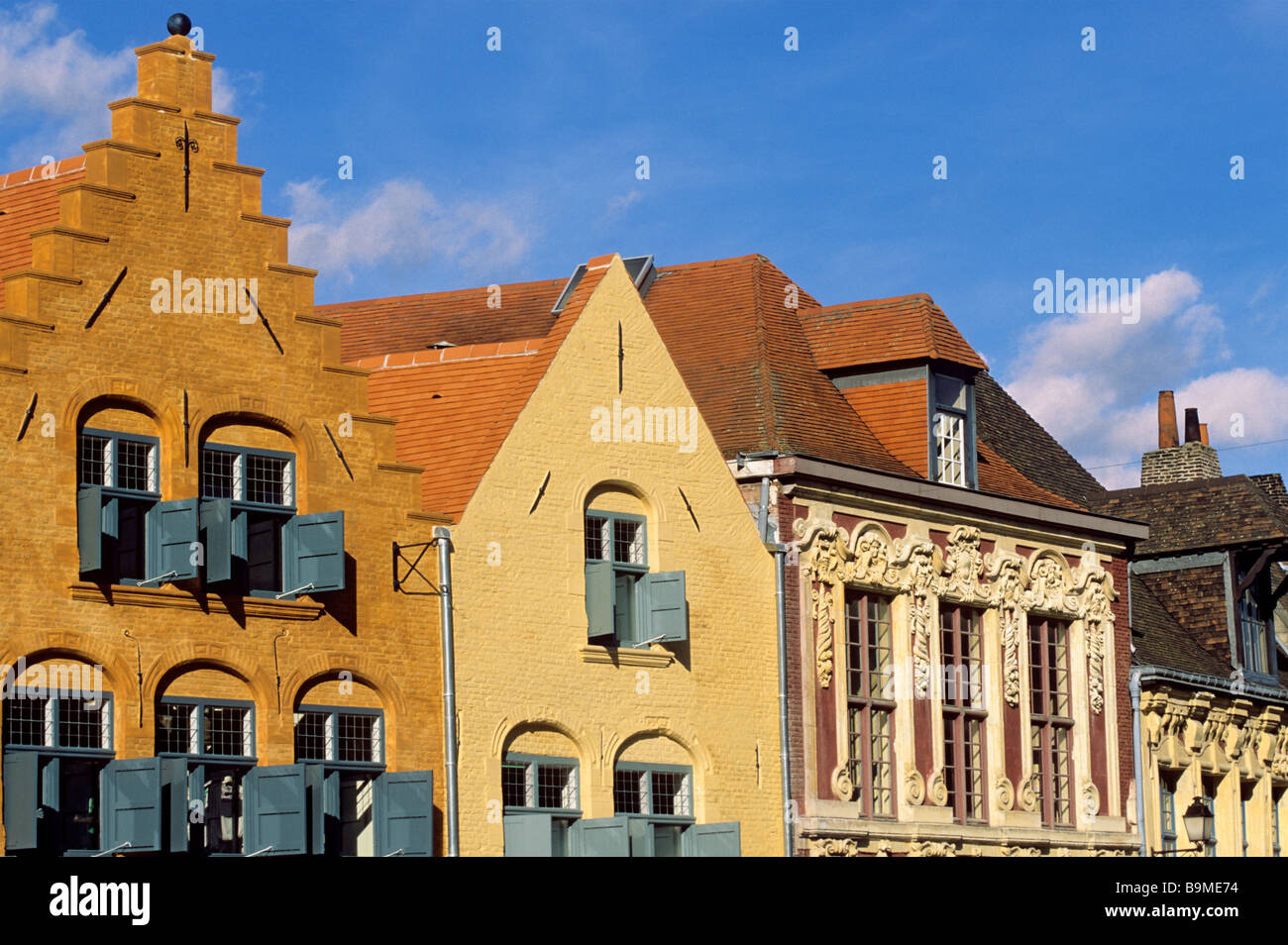 France, Nord, Lille, typical houses in the Vieux Lille (Old Town Stock ...