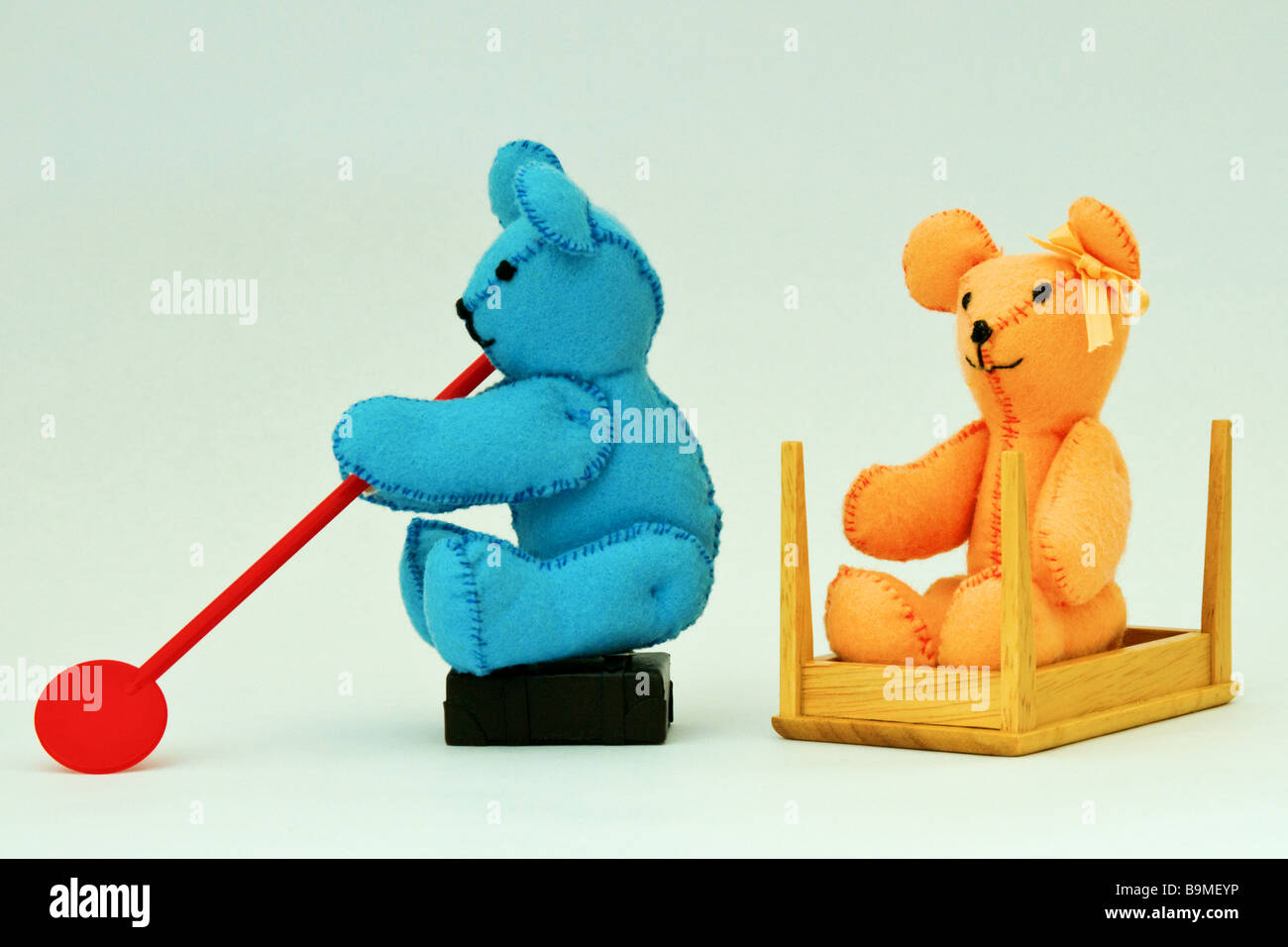 Miniature teddy bear rowing (Mini Bear Collection Stock Photo - Alamy