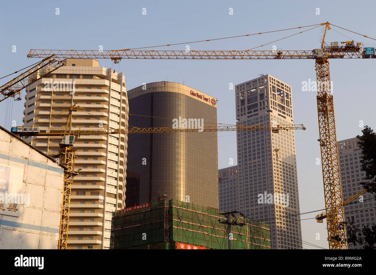 China, Beijing, construction site in Central Business District to the ...