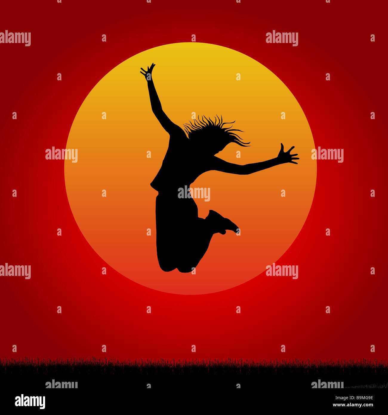 jump on sunset Stock Photo - Alamy