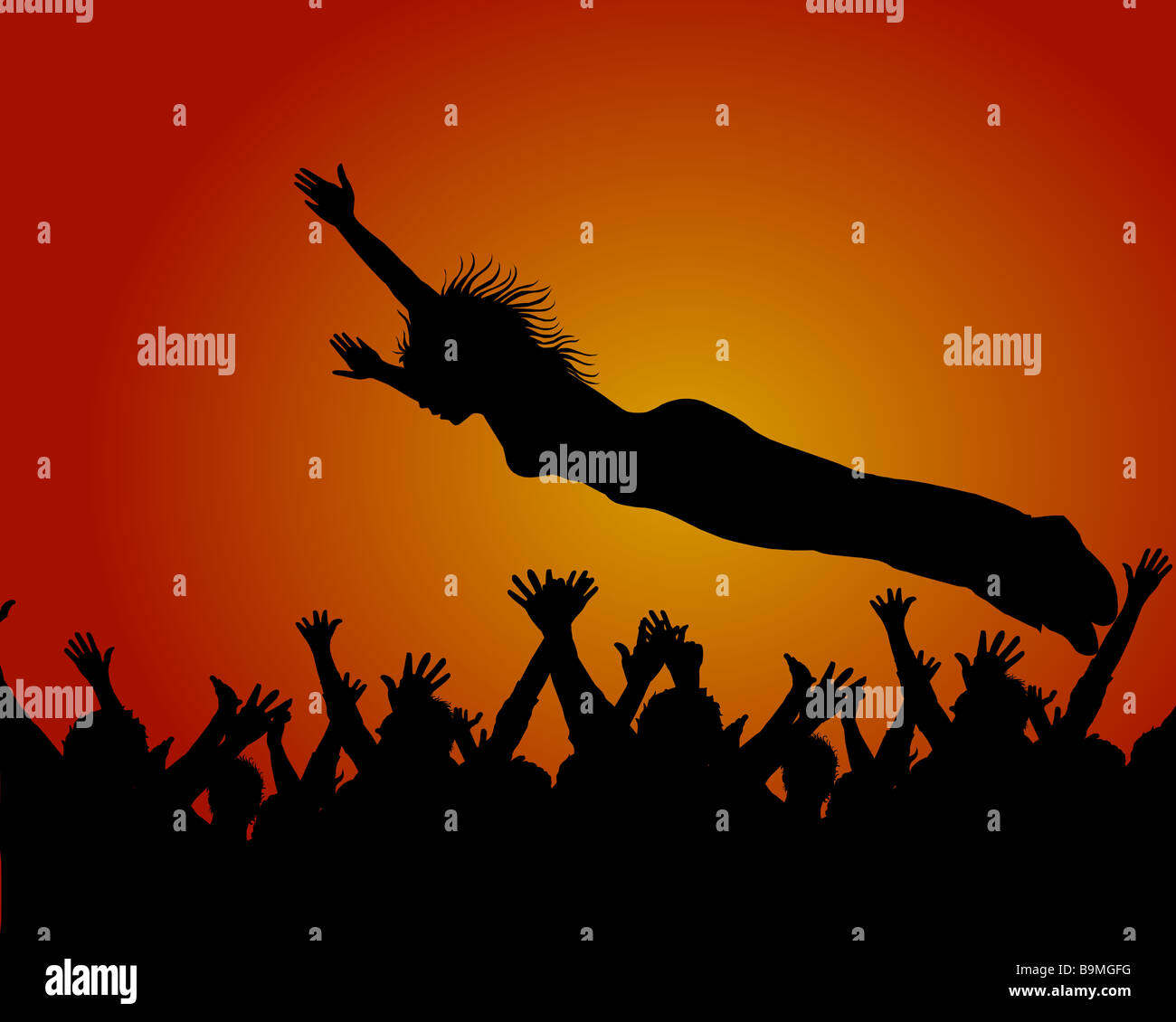 stage diving silhouette Stock Photo - Alamy