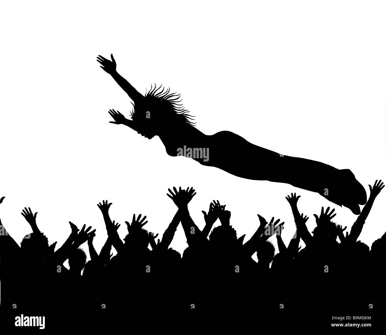 stage diving silhouette Stock Photo - Alamy