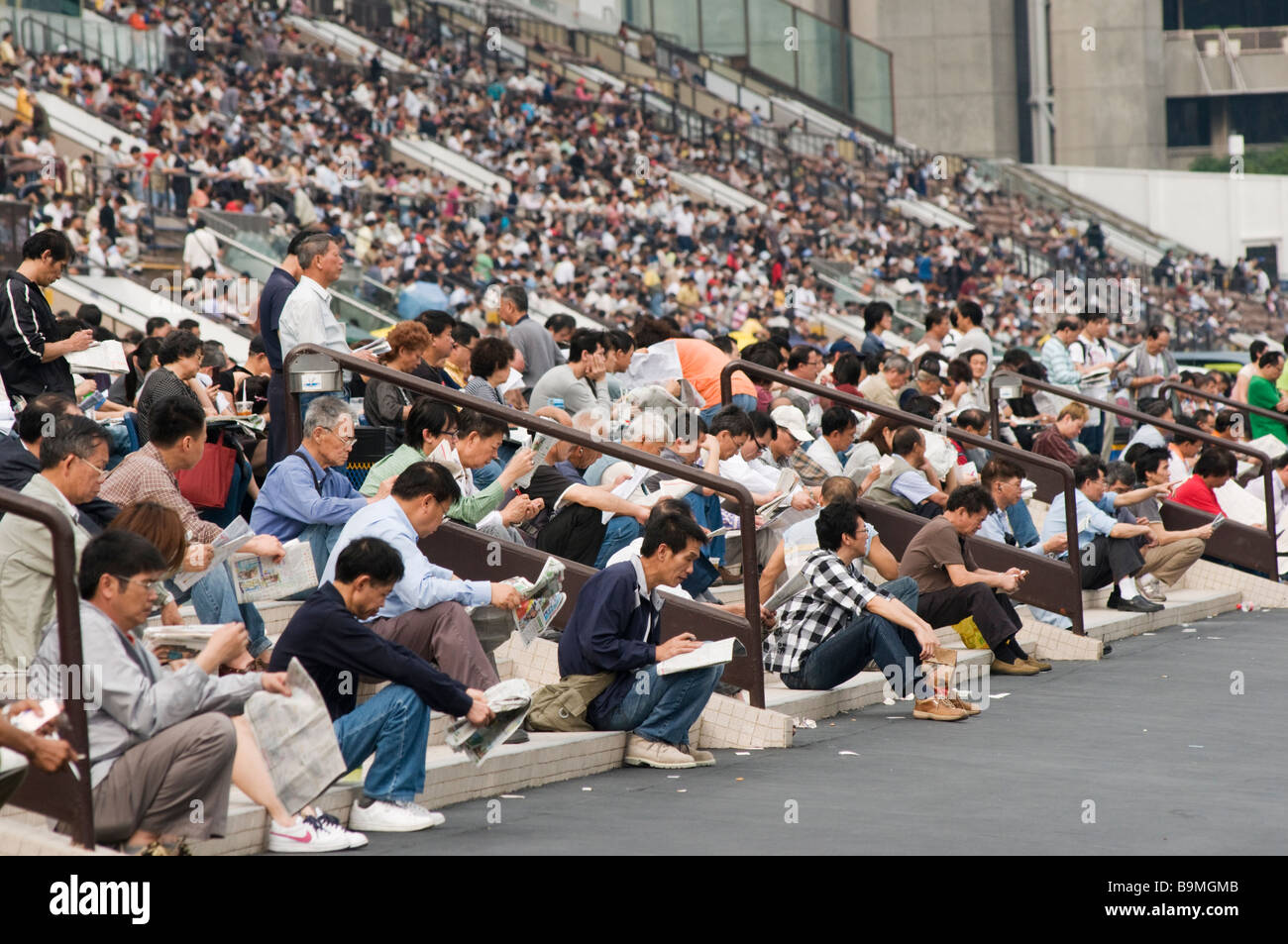 Horse Racing spectators at Shatin race course Hong Kong Stock Photo - Alamy