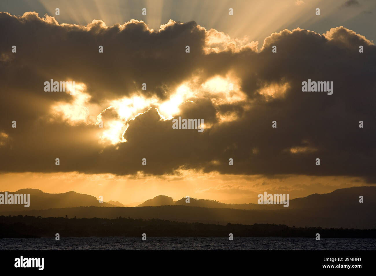 Dominican Republic, Puerto Plata province, Sosua, sunset Stock Photo ...