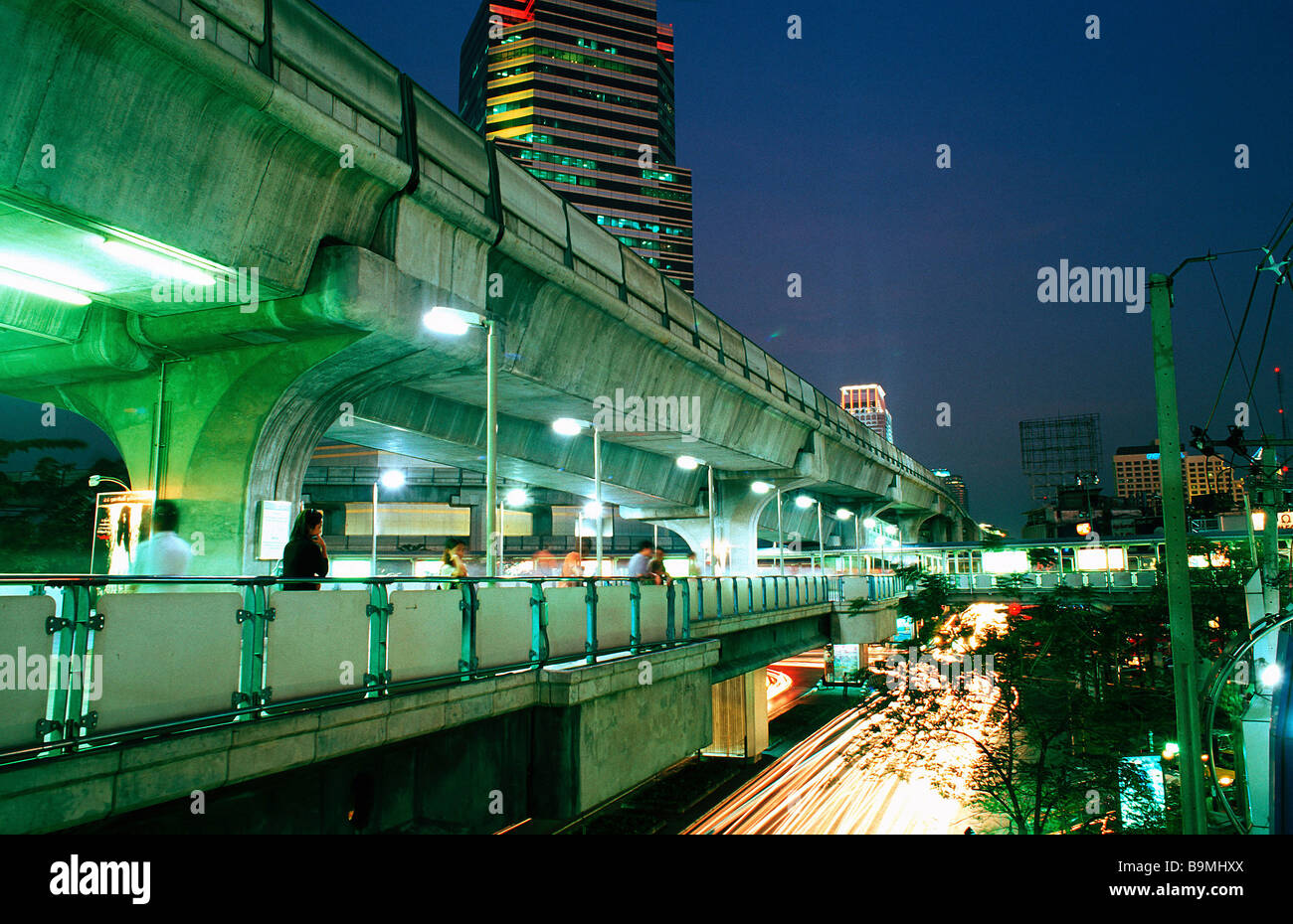 Two-line mass transit system at the Siam Square in Bangkok, Thailand ...