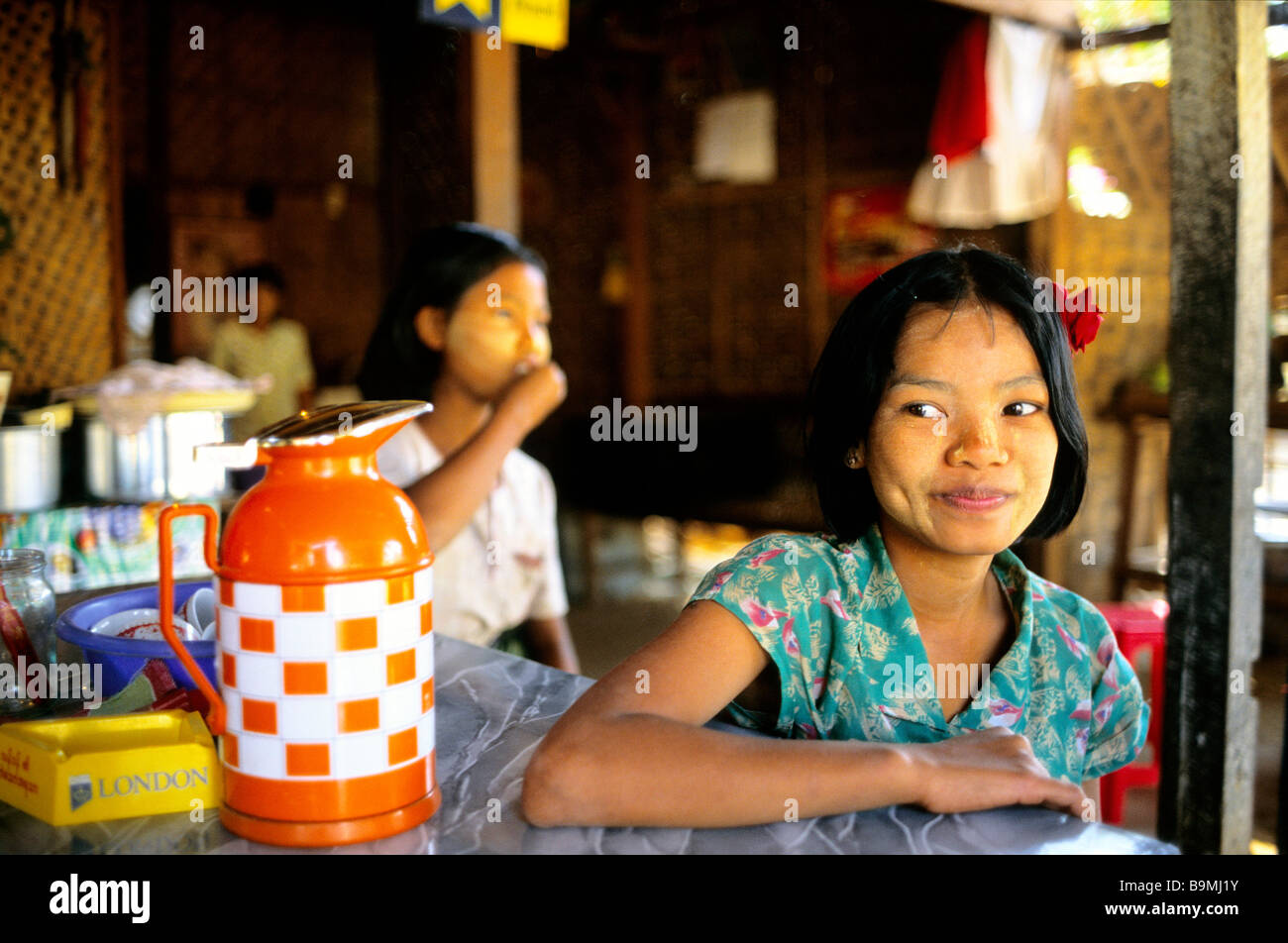 Myanmar (Burma), Mandalay Division, Bagan, portrait of a Burmese girl ...