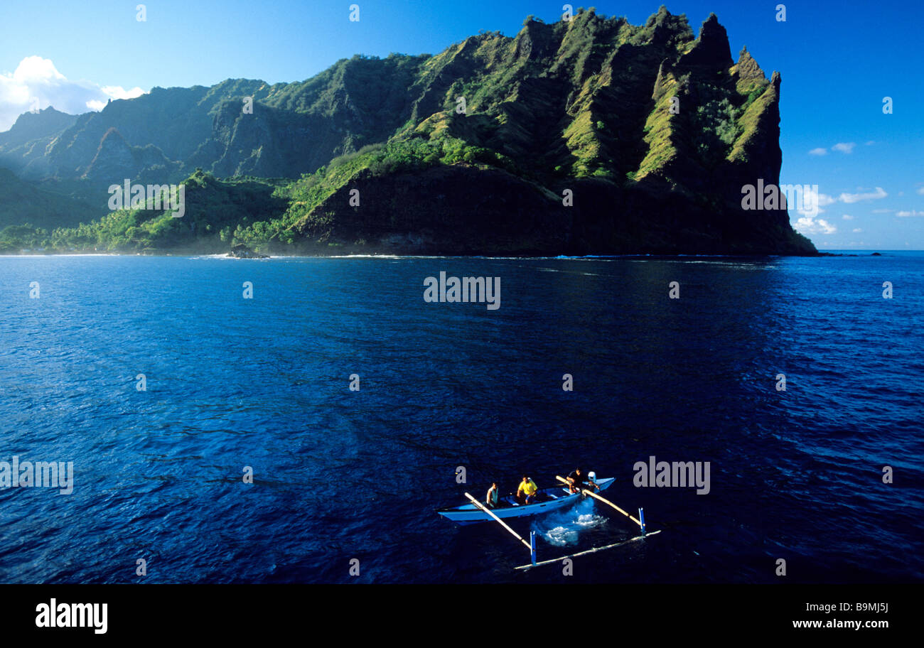 France, French Polynesia, Marquesas Archipelago, Fatu Hiva Omoa island ...
