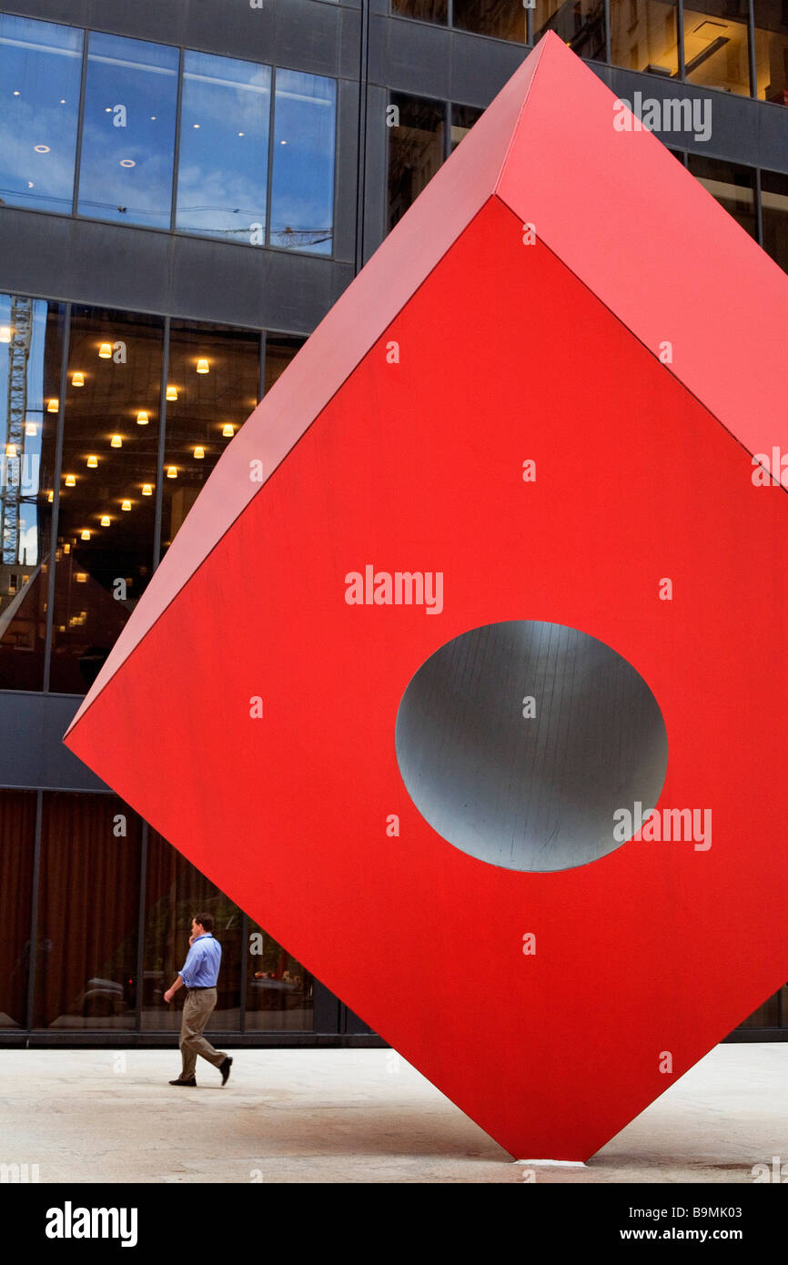 The red cube sculpture by isamu noguchi 1968 hi-res stock photography ...
