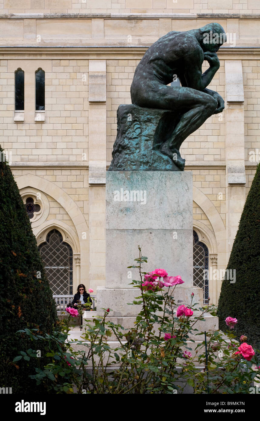 France, Paris, musee Rodin (Rodin museum), The Gardens, The Thinker ...
