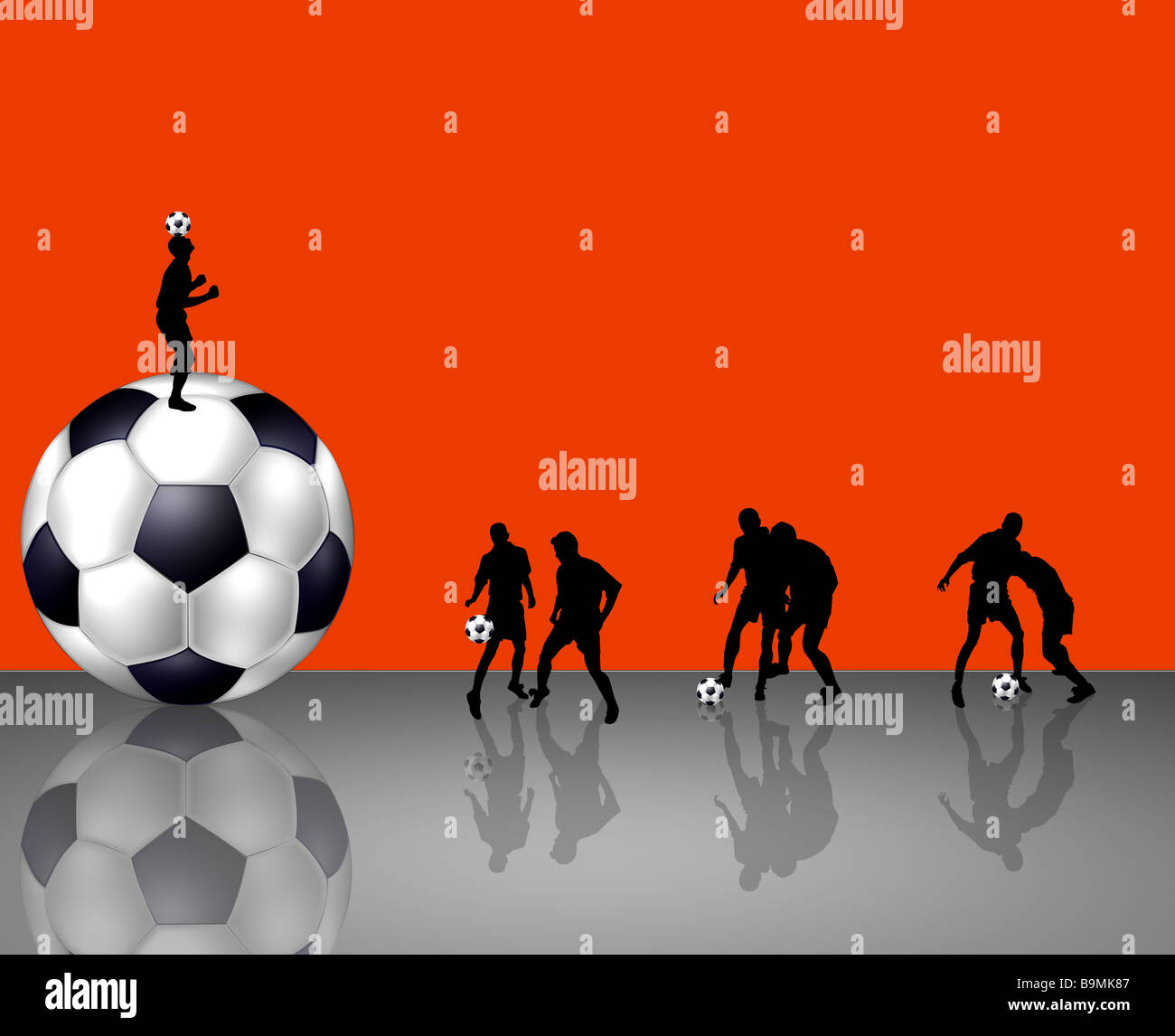 soccer players and a ball Stock Photo - Alamy