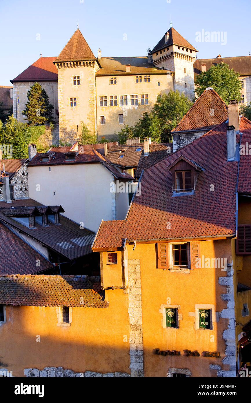 France, Haute Savoie, Annecy, the old town and the Castle-Museum Stock ...