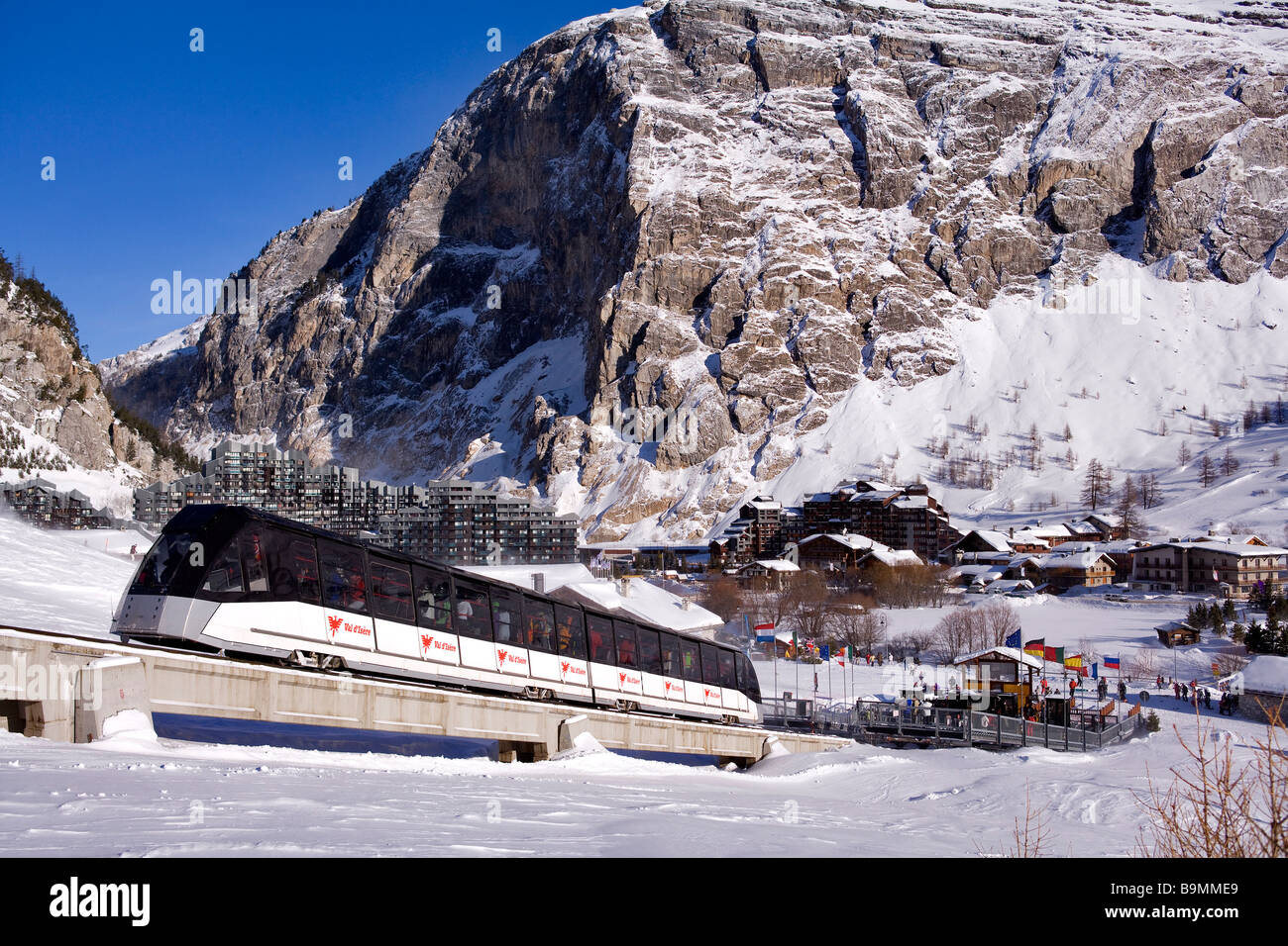 France, Savoie, Val d'Isere, the Funival and La Daille 1785 Stock Photo ...