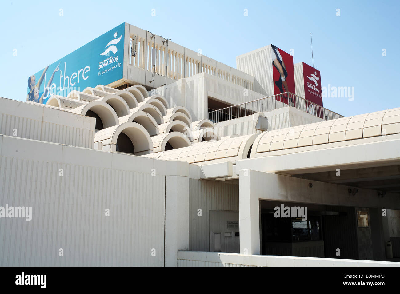 The main post office in Doha,Qatar,festooned with posters for the Asian ...