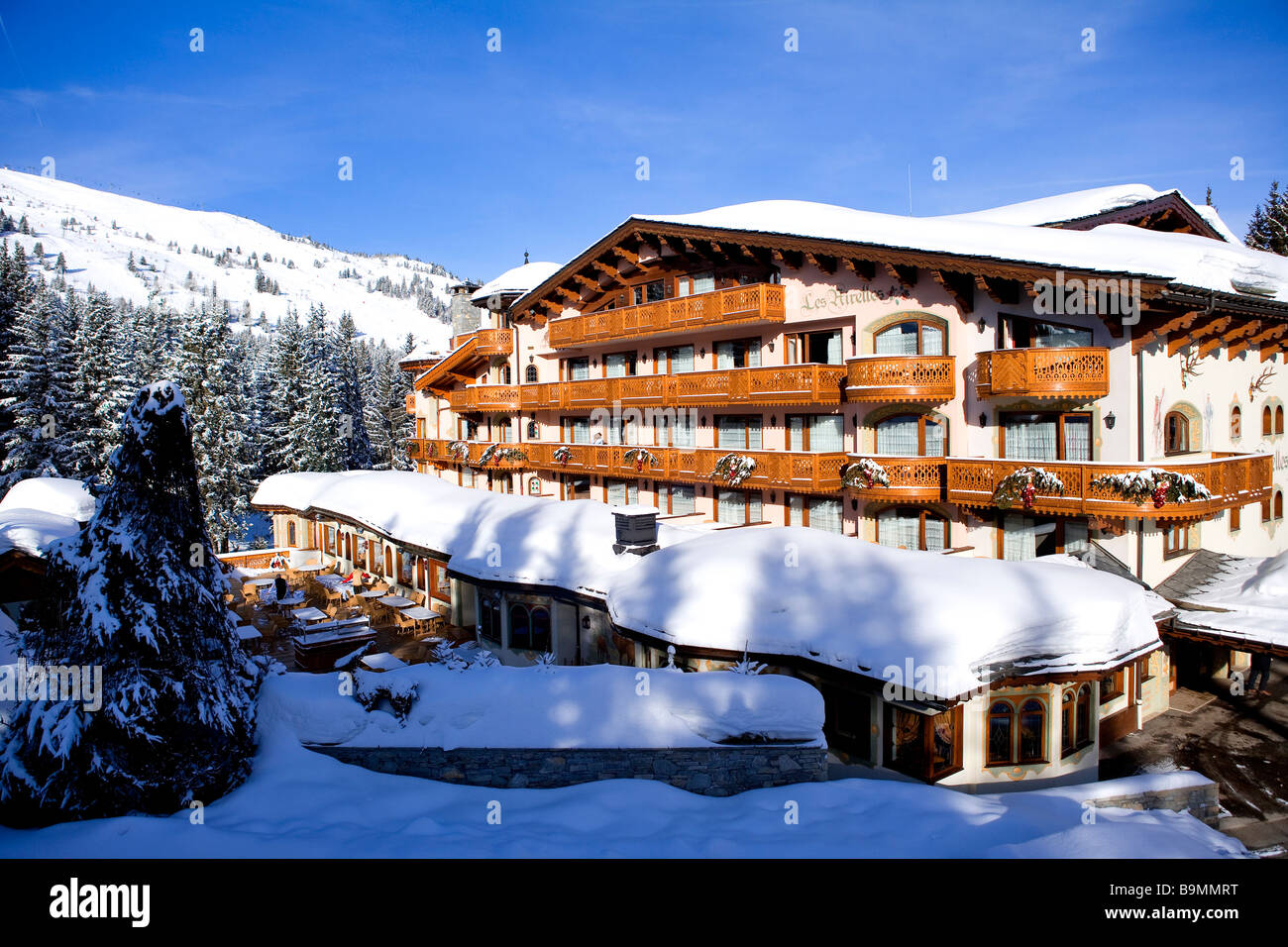 France, Savoie, Courchevel 1850, 4 star Hotel Les Airelles Stock Photo ...