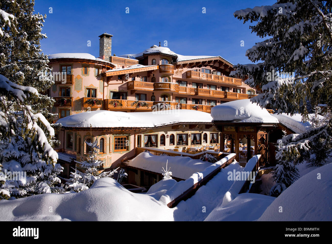 France, Savoie, Courchevel 1850, 4 star Hotel Les Airelles Stock Photo ...
