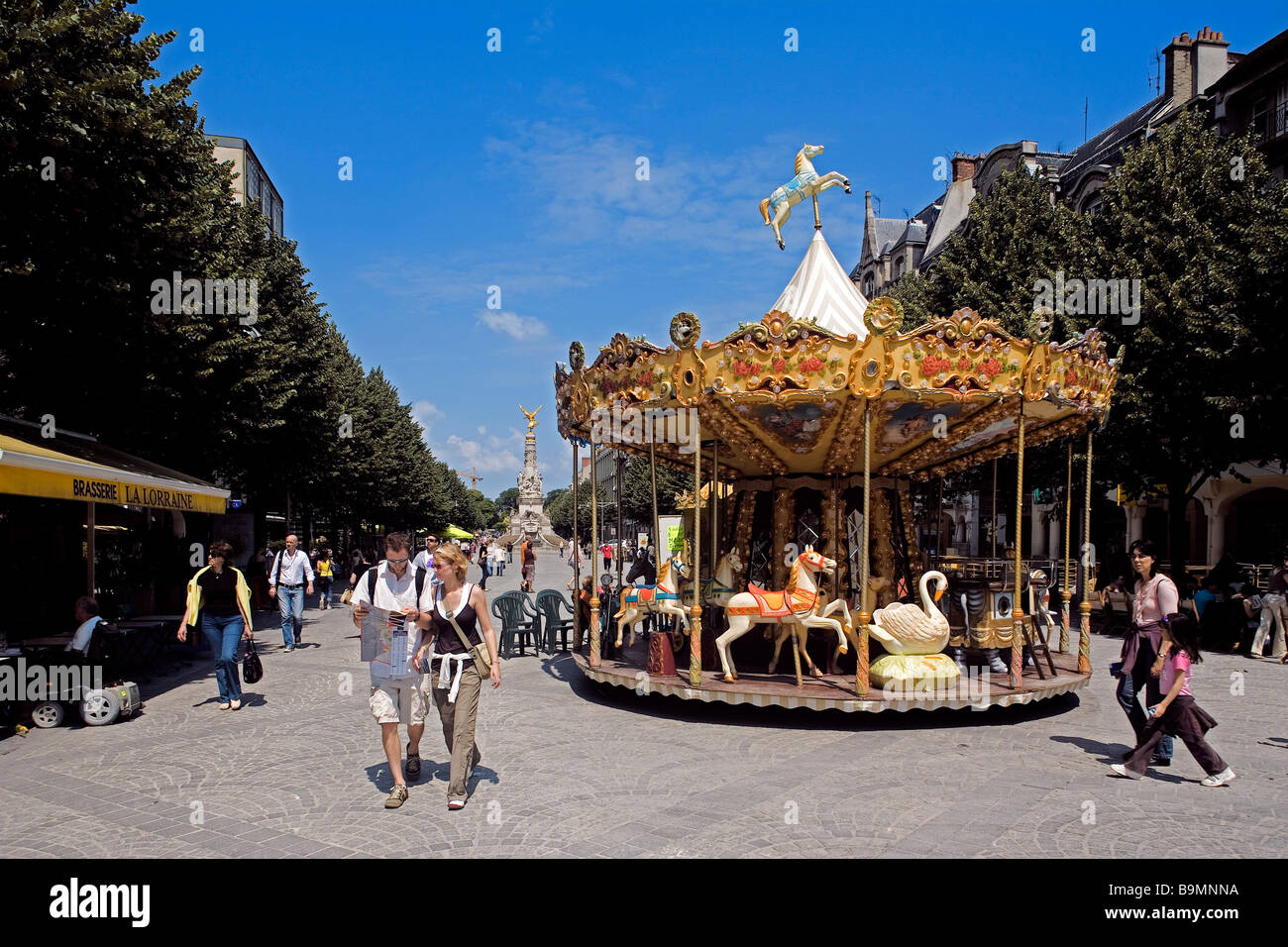 France, Marne, Reims, Place Drouet d' Erlon, whirligig Stock Photo - Alamy