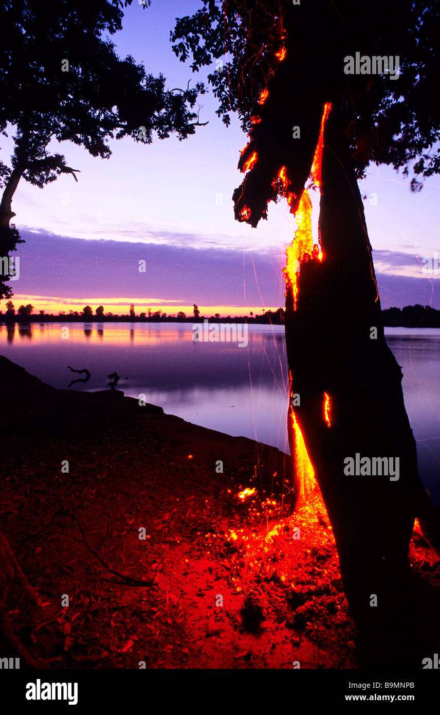 Cambodia, Siem Reap Province, Angkor site, Royal Pool of Sras Srang ...