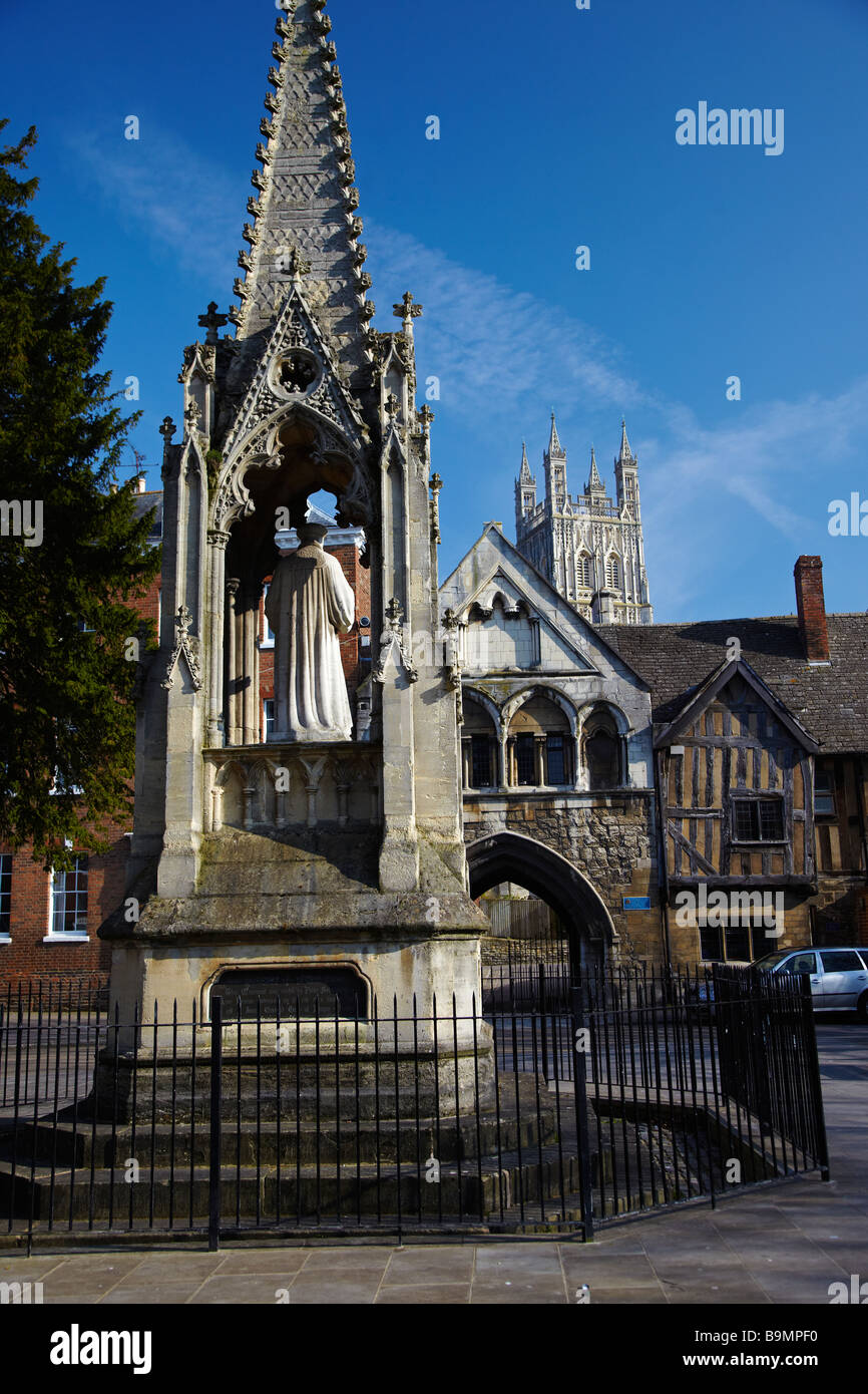 Statue of John Hooper, Bishop of Gloucester, outside Gloucester ...