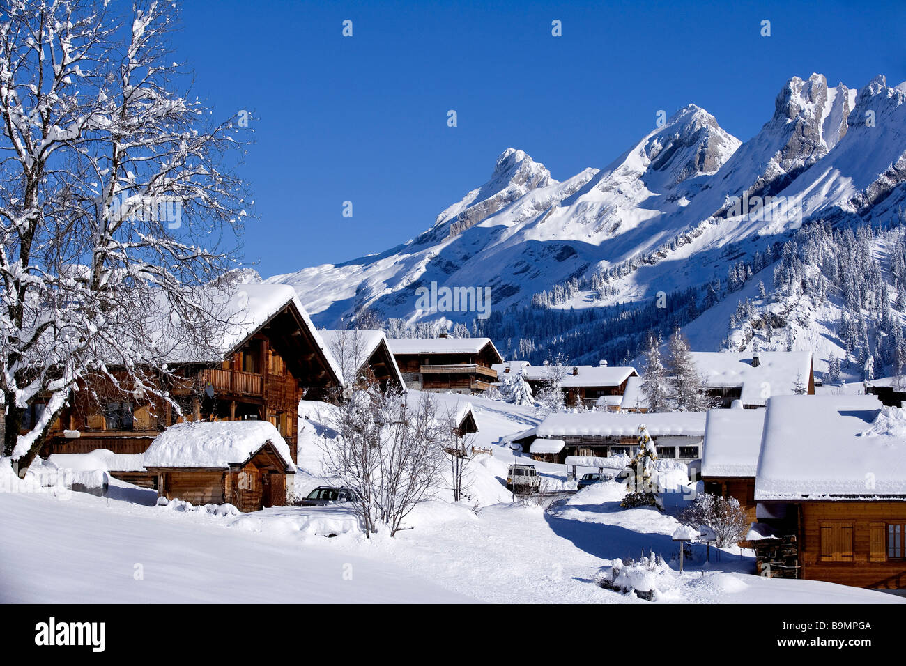 France, Haute Savoie, La Clusaz, Les Confins, the Aravis mountain range ...