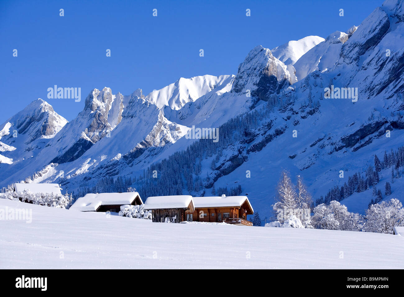 France, Haute Savoie, La Clusaz, La Lanchette, the Aravis mountain ...