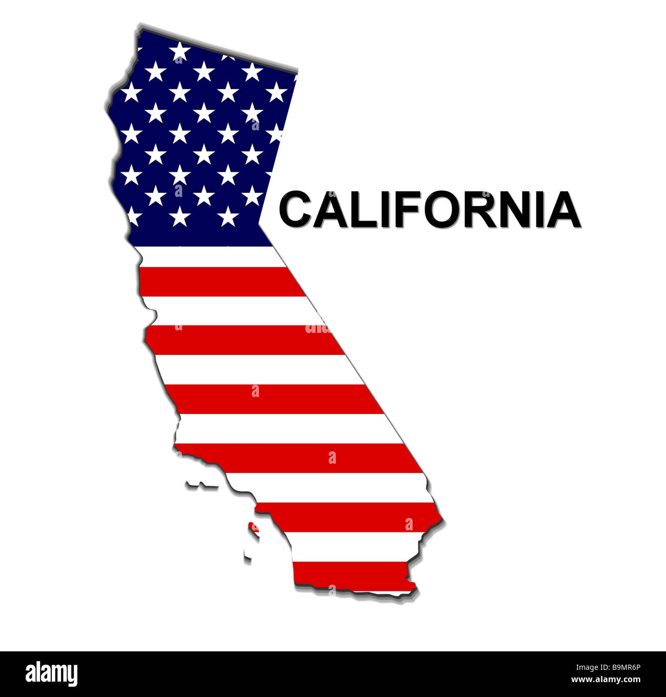 cut-out map of california Stock Photo - Alamy