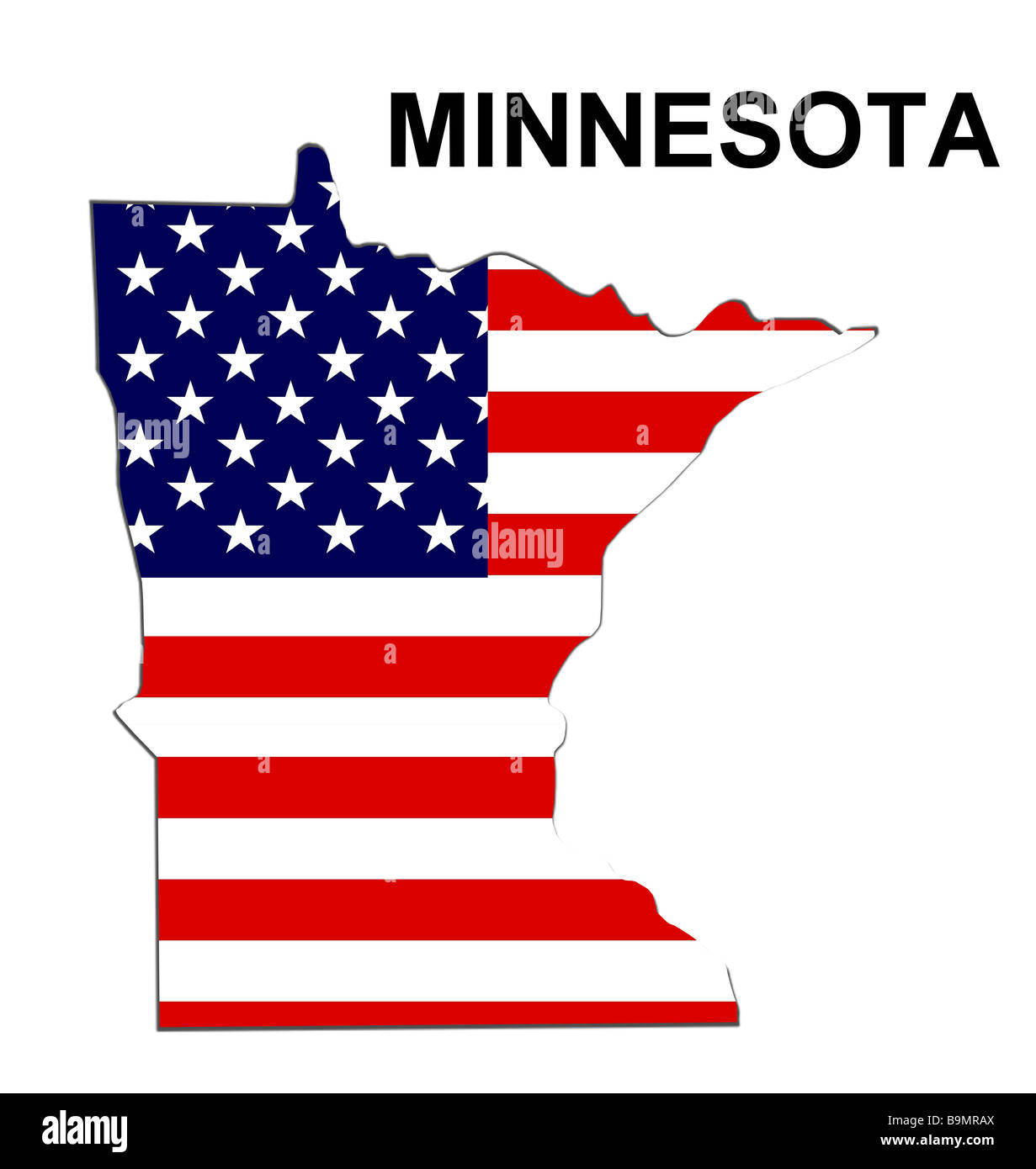 cut-out map of minnesota Stock Photo - Alamy