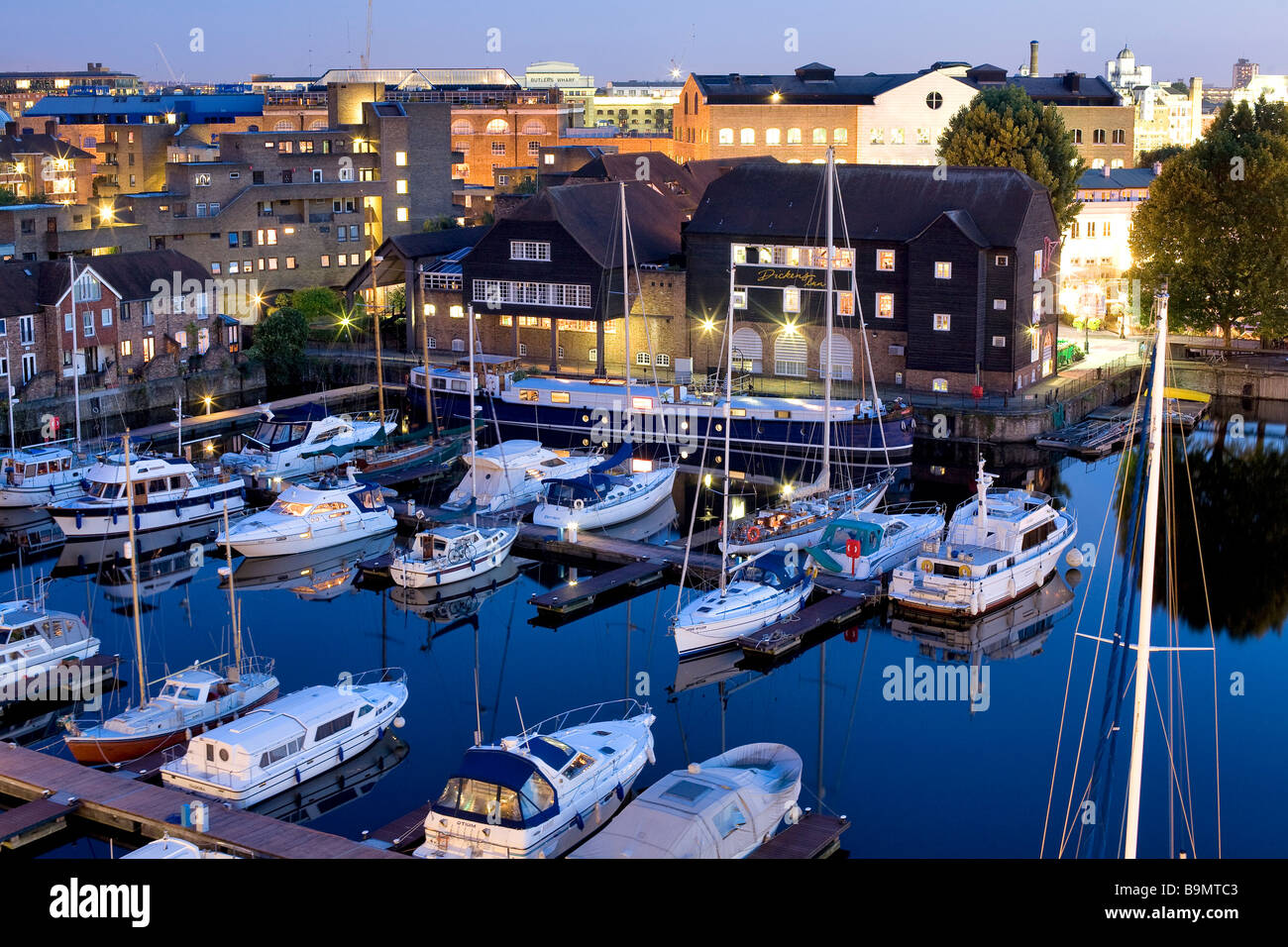 United Kingdom, London, Docklands, Saint Katherine Dock, docked boats ...