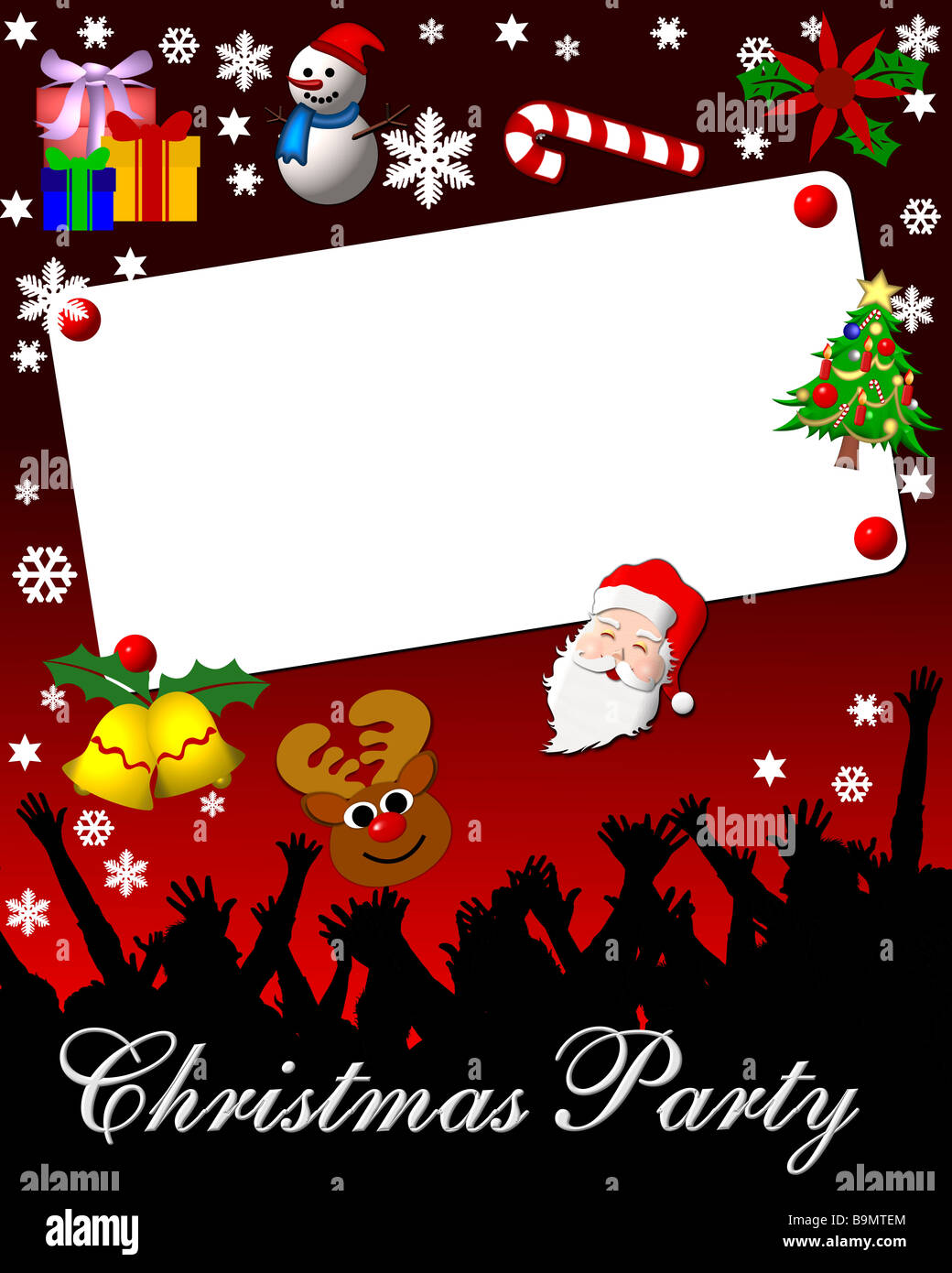 christmas party frame with santa Stock Photo - Alamy