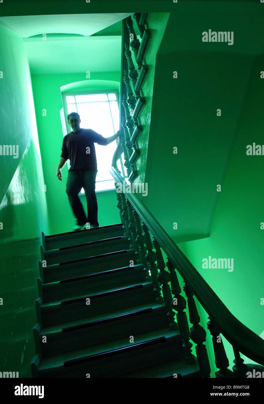 Man Going Downstairs Stock Photo Alamy Man Going Downstairs Stock Photo Alamy