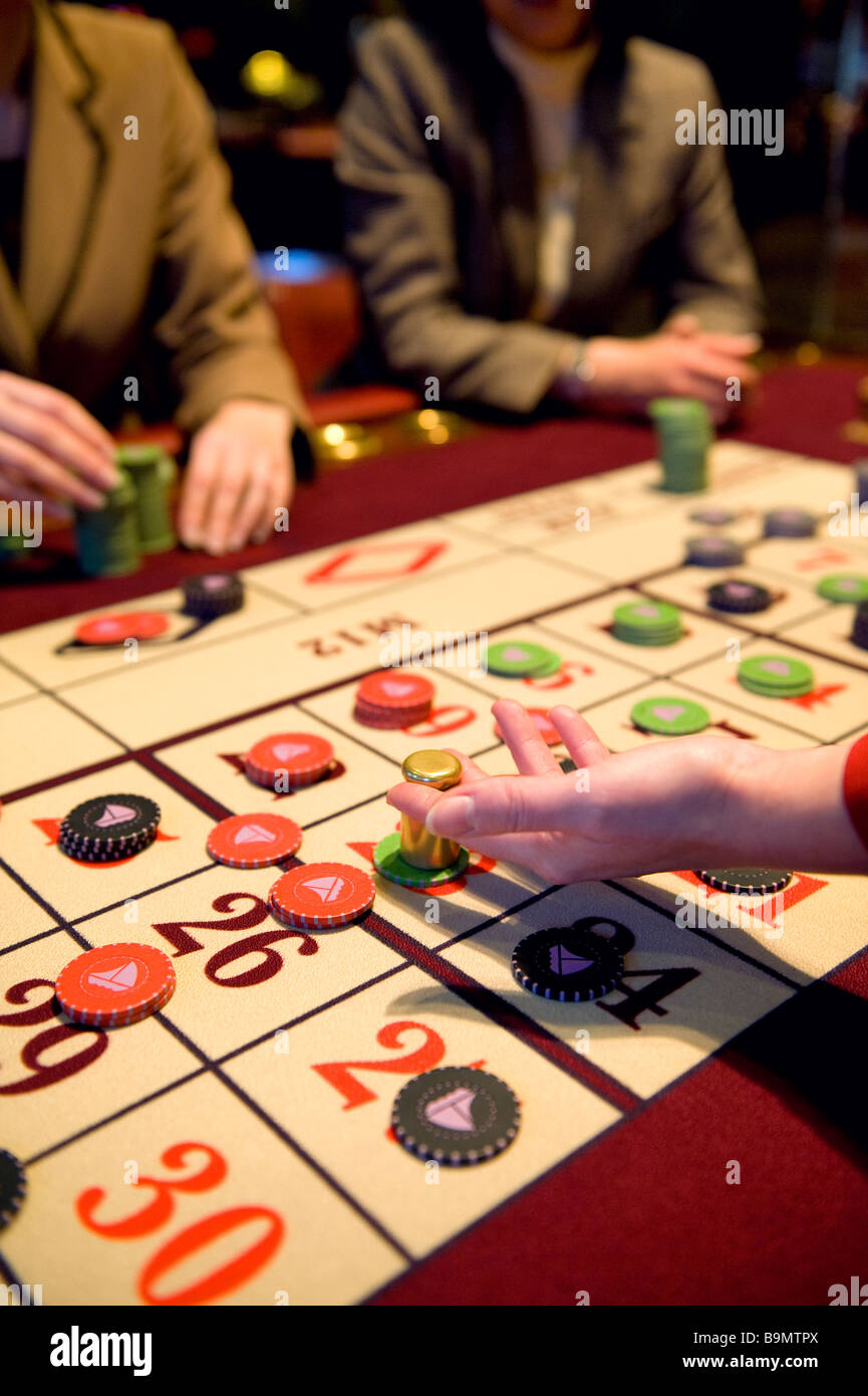 France, Calvados, Pays d'Auge, Deauville, the casino, English roulette ...