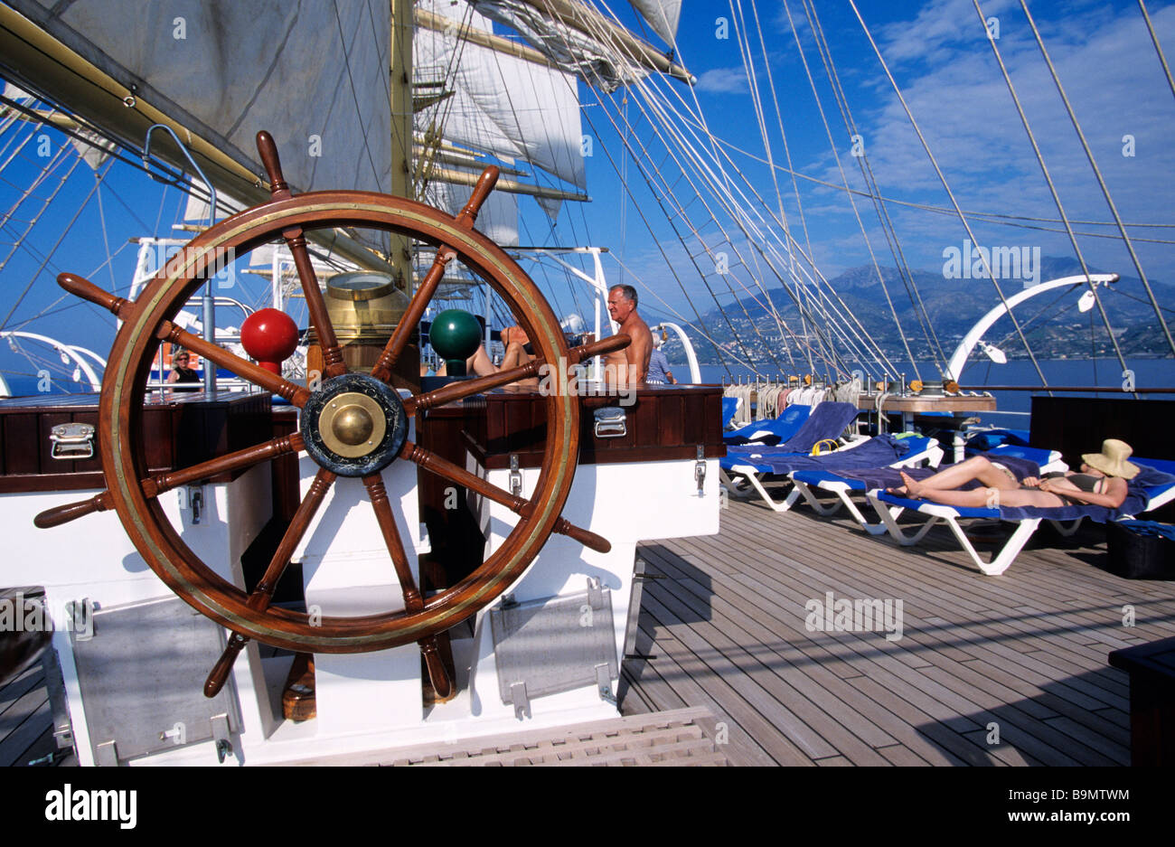 France, Corse, Cruise aboard Royal Clipper Sail on Mediterranean Sea ...