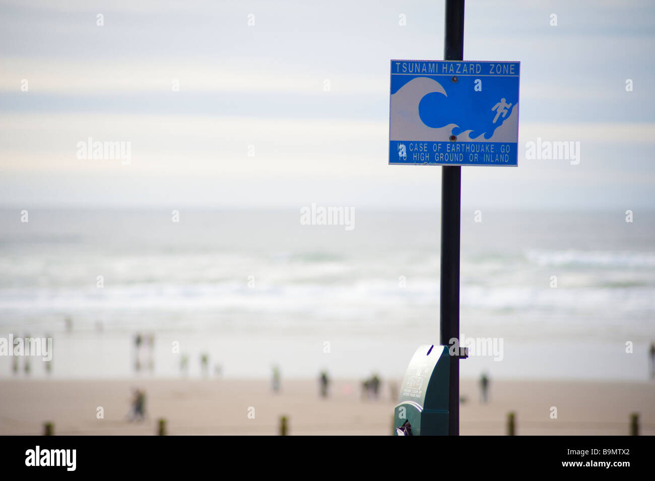 Tsunami hazard warning sign hi-res stock photography and images - Alamy