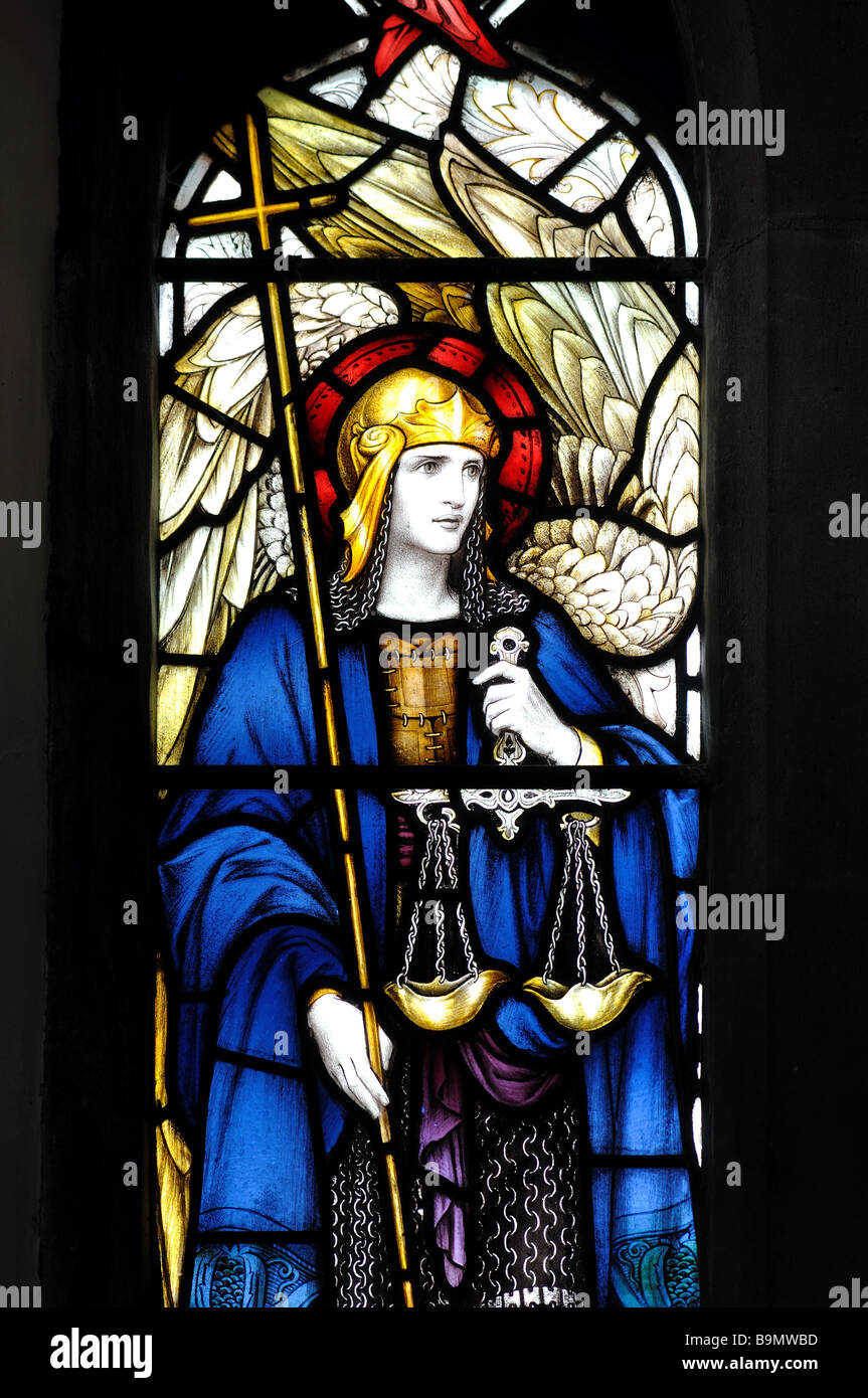 St.Michael stained glass, St.Philip and St.James Church, Groby ...