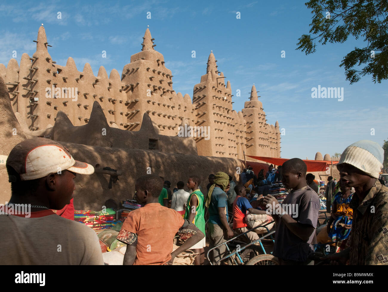 West Africa Mali Djenne The Great Mosque with weekly market Stock Photo ...