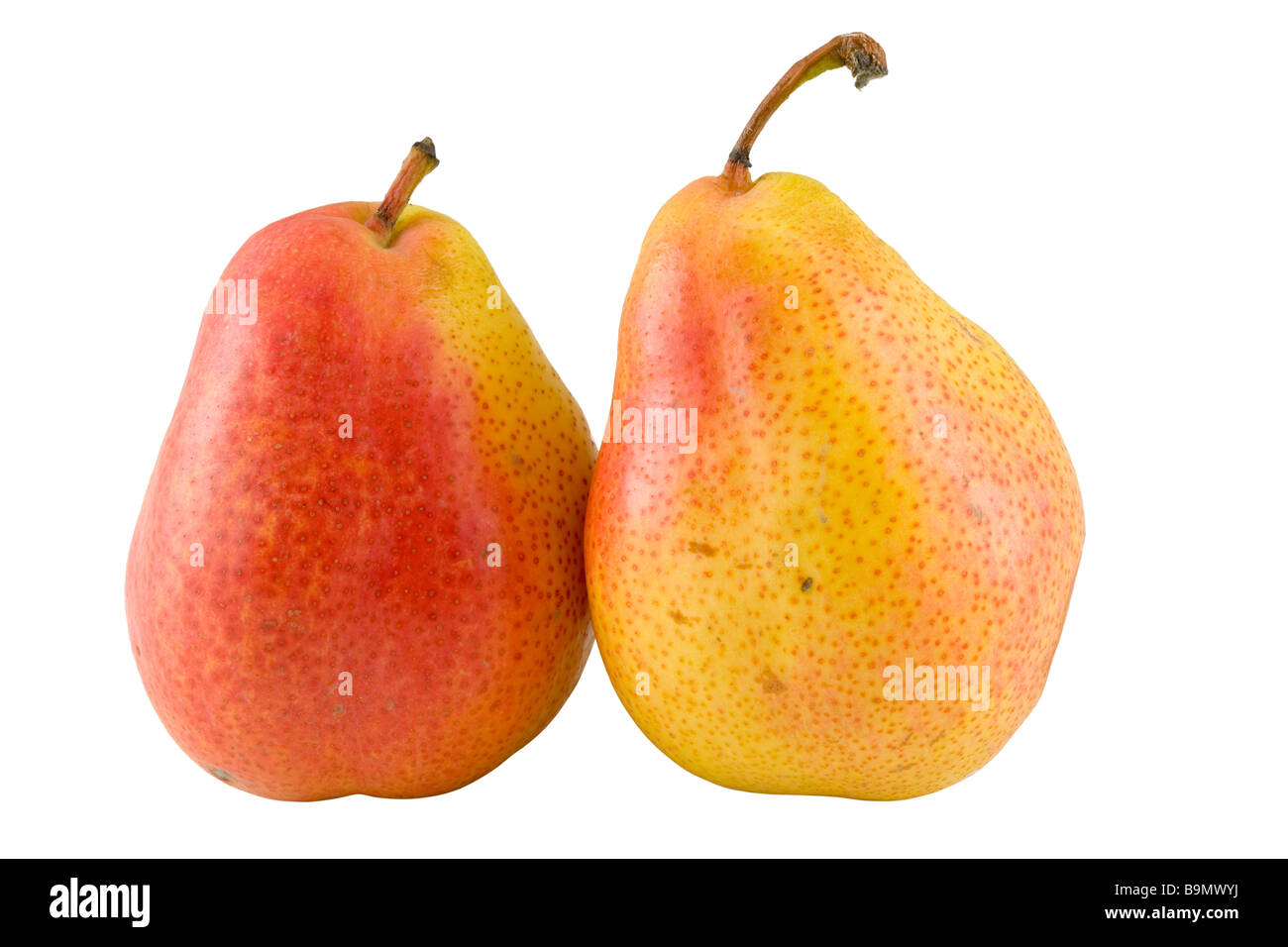 two full pears isolated on white background Stock Photo - Alamy