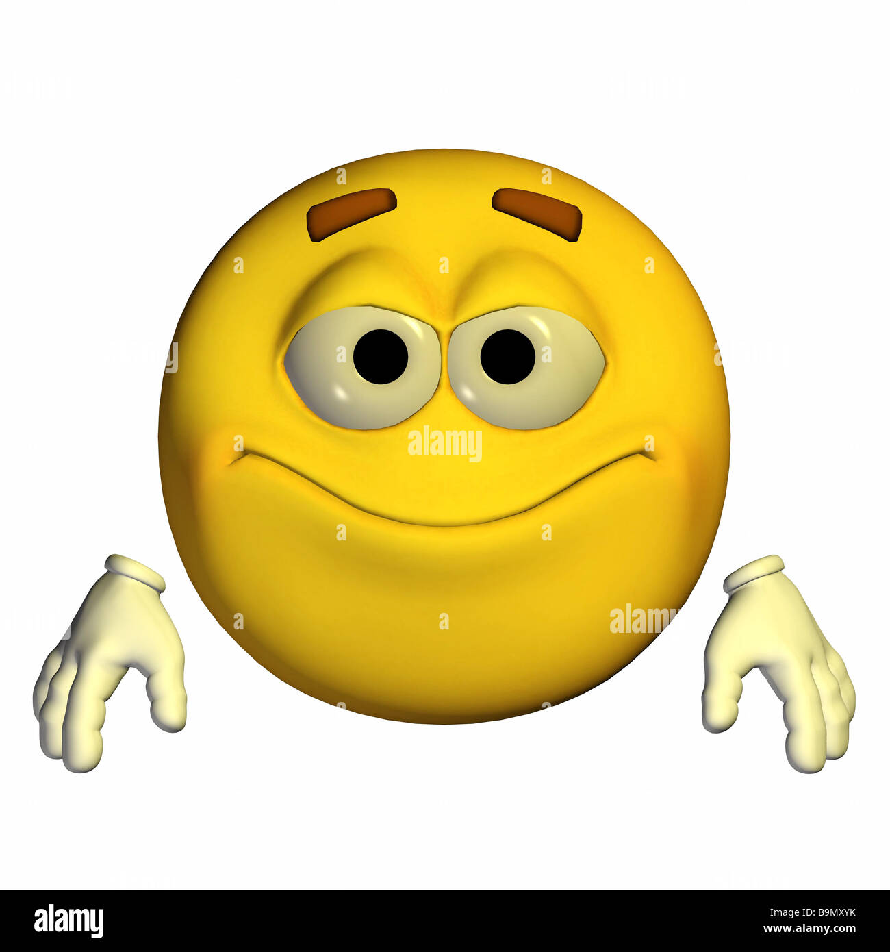 Yellow Emotion Guy with a neutral expression Stock Photo - Alamy