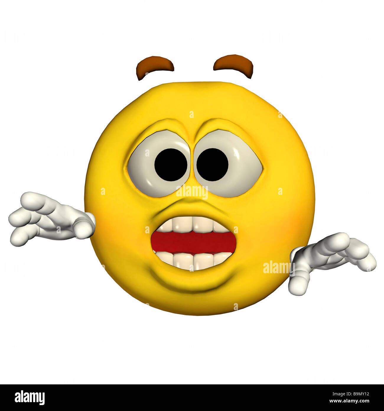 Yellow Emotion Guy with a scary expression Stock Photo - Alamy