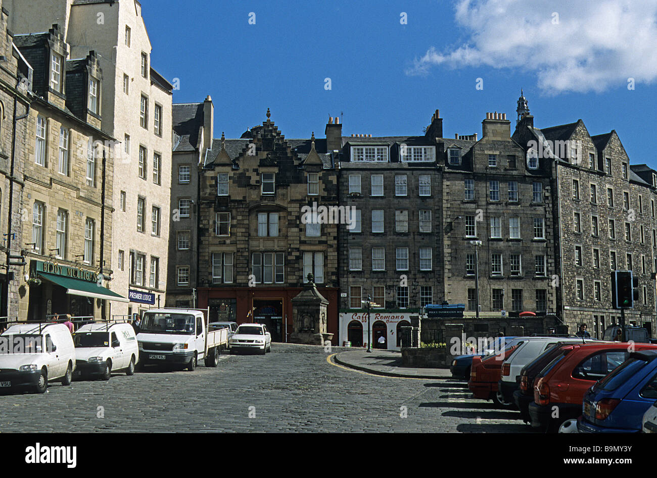 Edinburgh, View Eastwards along Grassmarket to buildings at the bottom ...