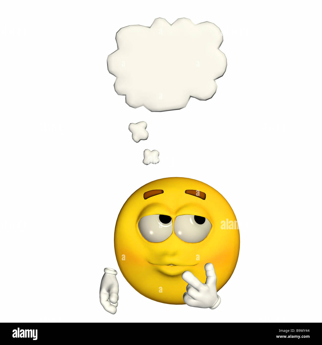 Emoticon smiley yellow thinking hi-res stock photography and images - Alamy