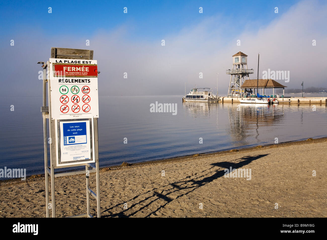 Canada, Quebec Province, Estrie Region, Magog, Lake Memphremagog, beach ...