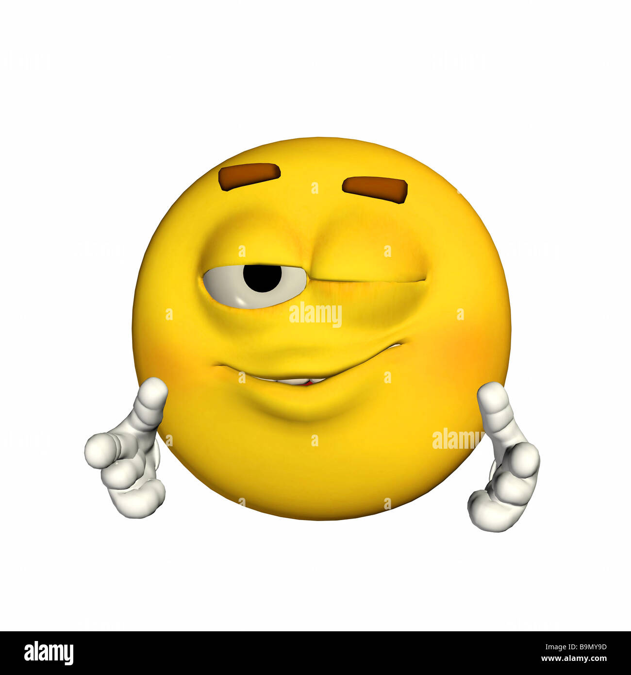 Yellow Emotion Guy showing thumbs up Stock Photo - Alamy