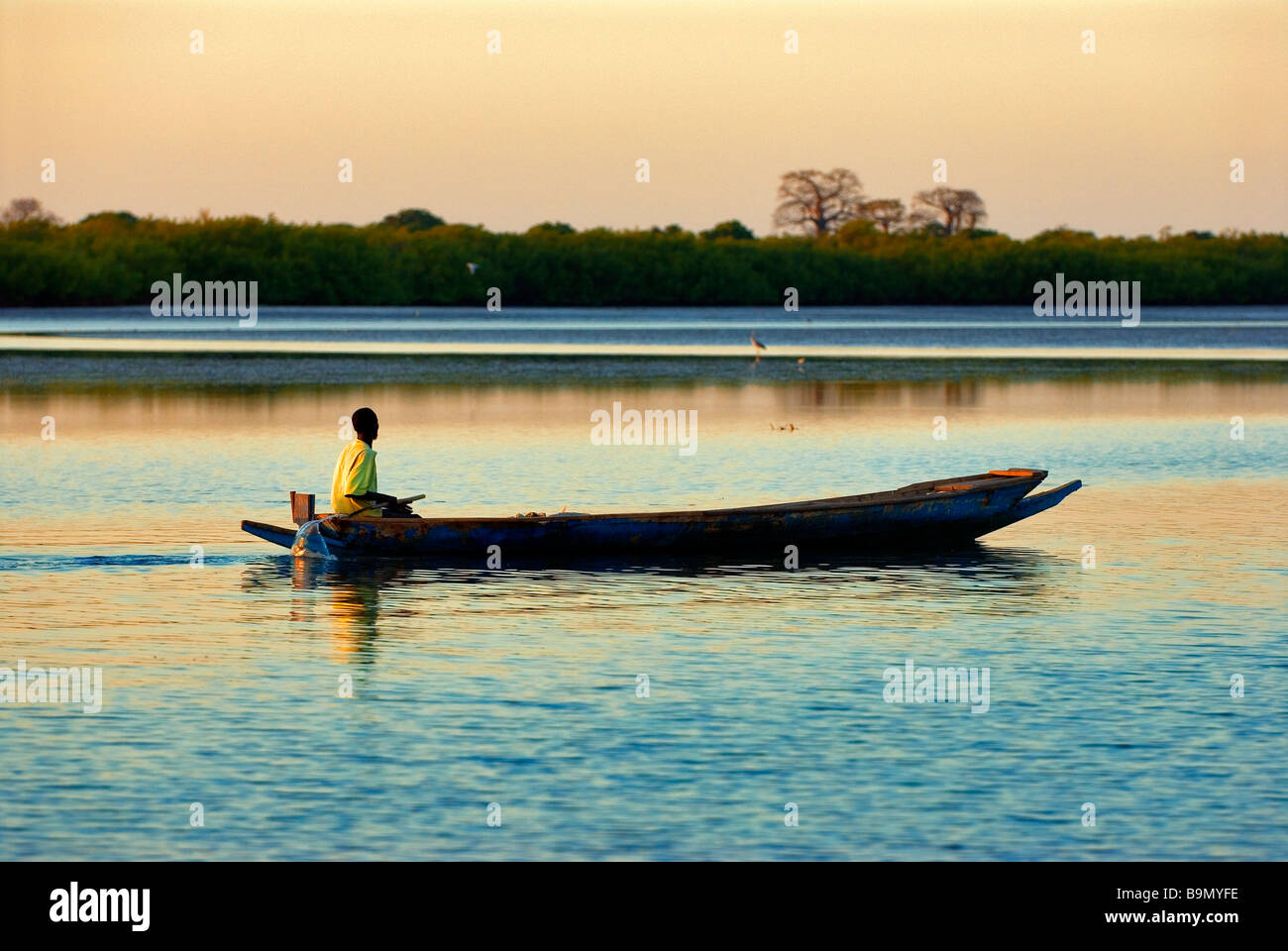 Senegal, Delta du Saloum National Park, biosphere reserve, fisherman ...
