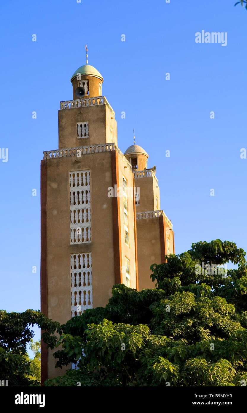 Sénégal, Fatick region, Sine Saloum, a mosque near Foundiougne village ...