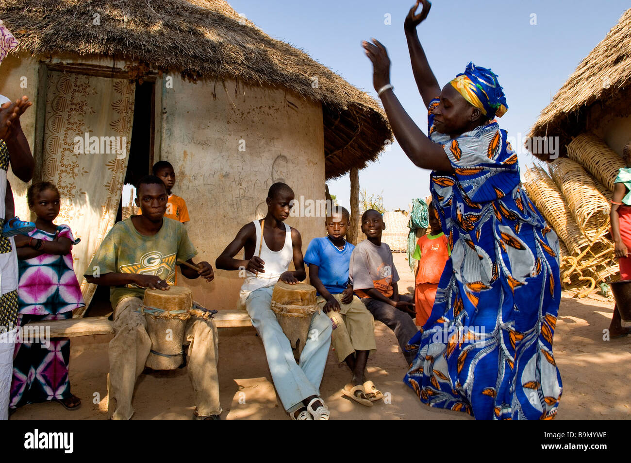 Senegal, Tambacounda region, Teinthoto, village of the Mandinka Stock ...
